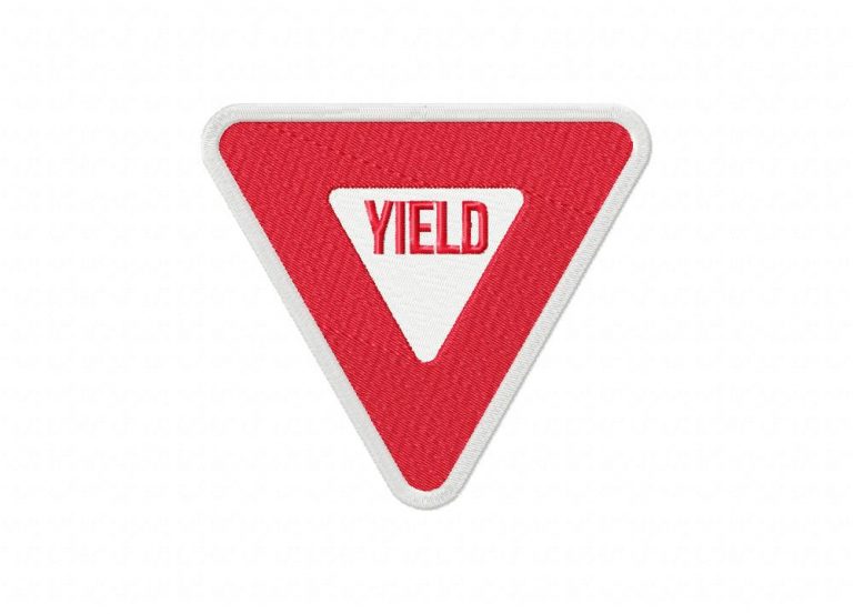 Yield Road Sign Embroidery Design – Embroidery Designs for Free